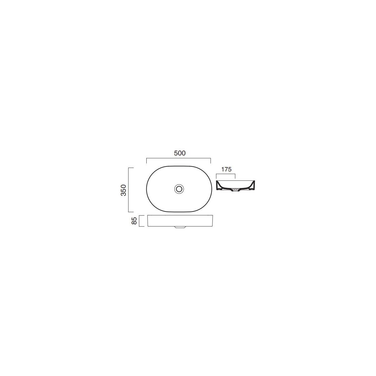 Catalano Horizon lavoar 50x35 cm oval alb 150AHZBO • absulo.ro