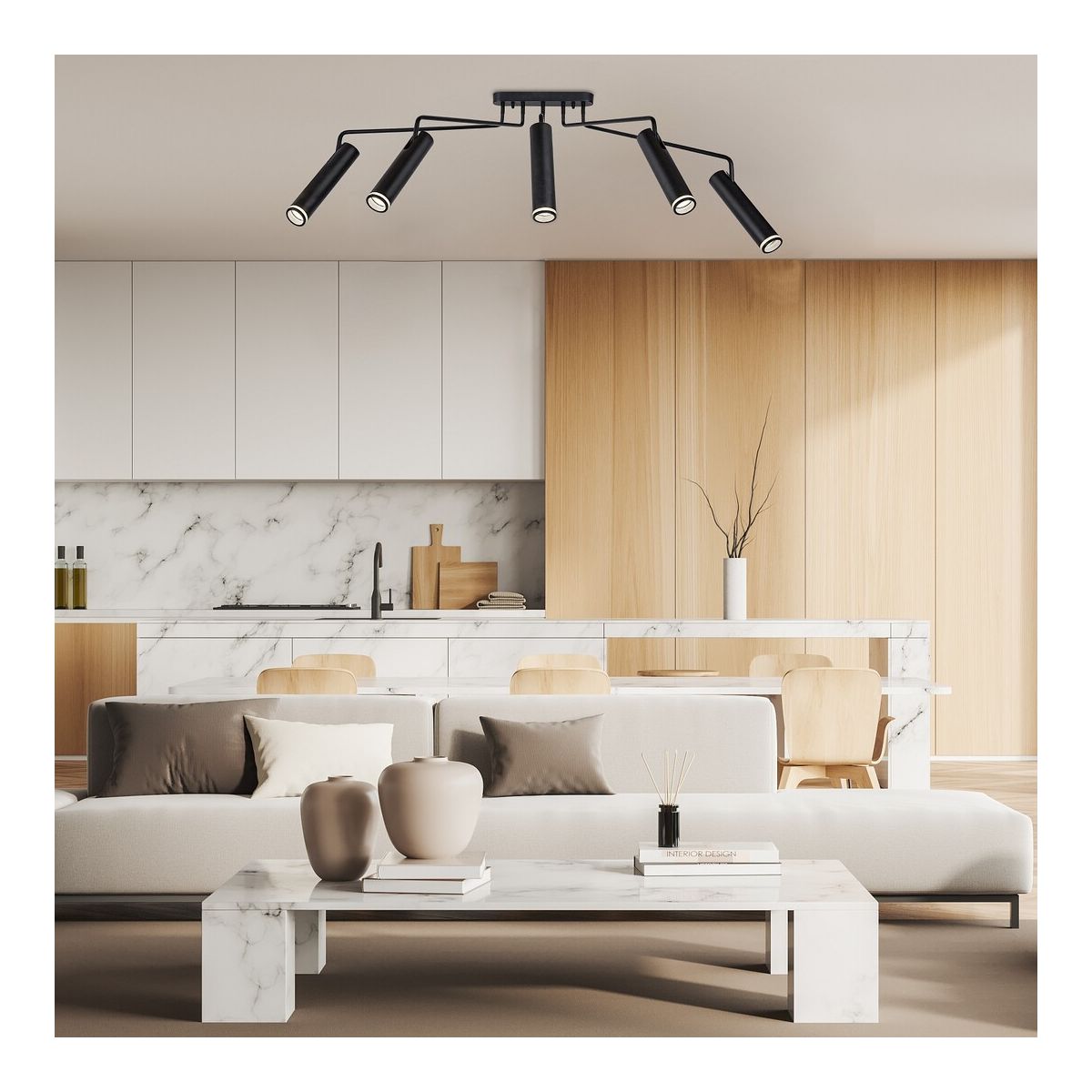Rabalux Senobia lampă de tavan 5x35 W negru 73040 • absulo.ro